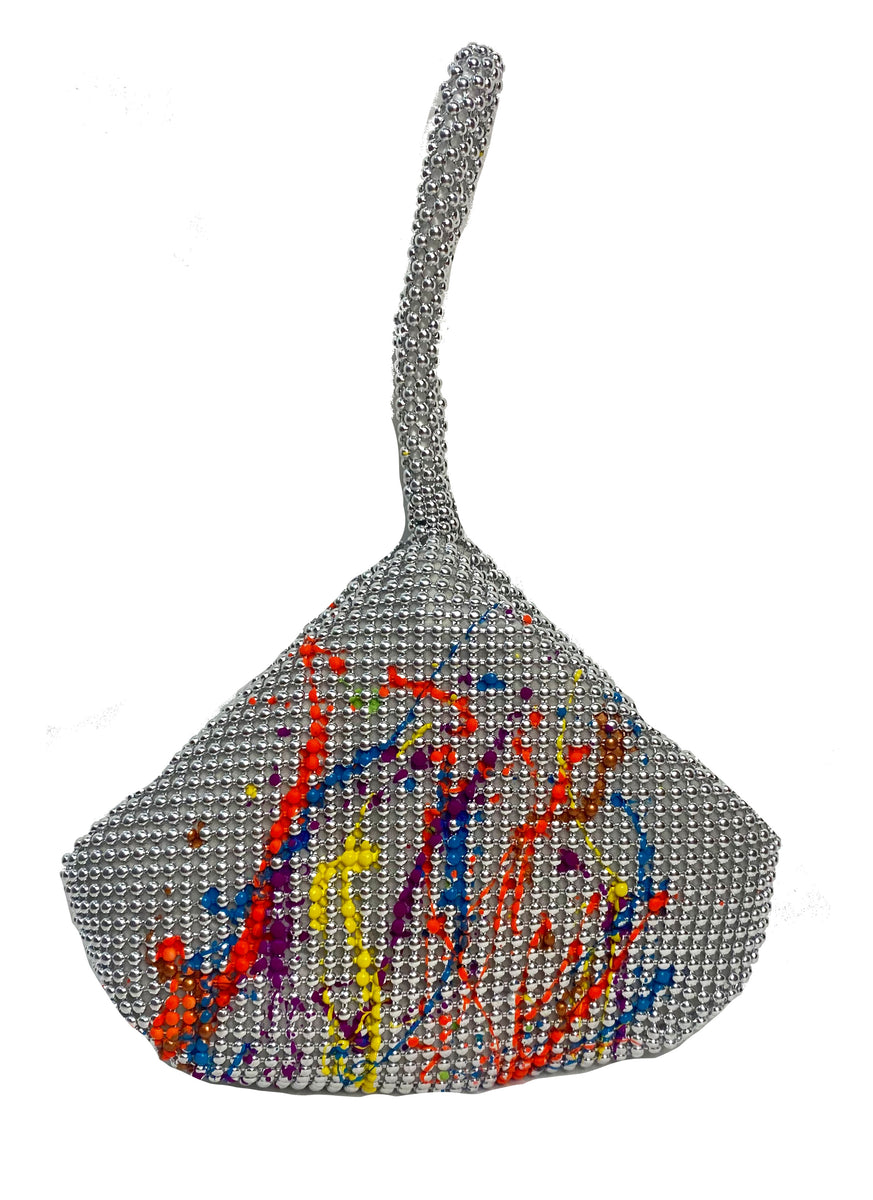 Carolina Silver Beaded Bag – DAFNE